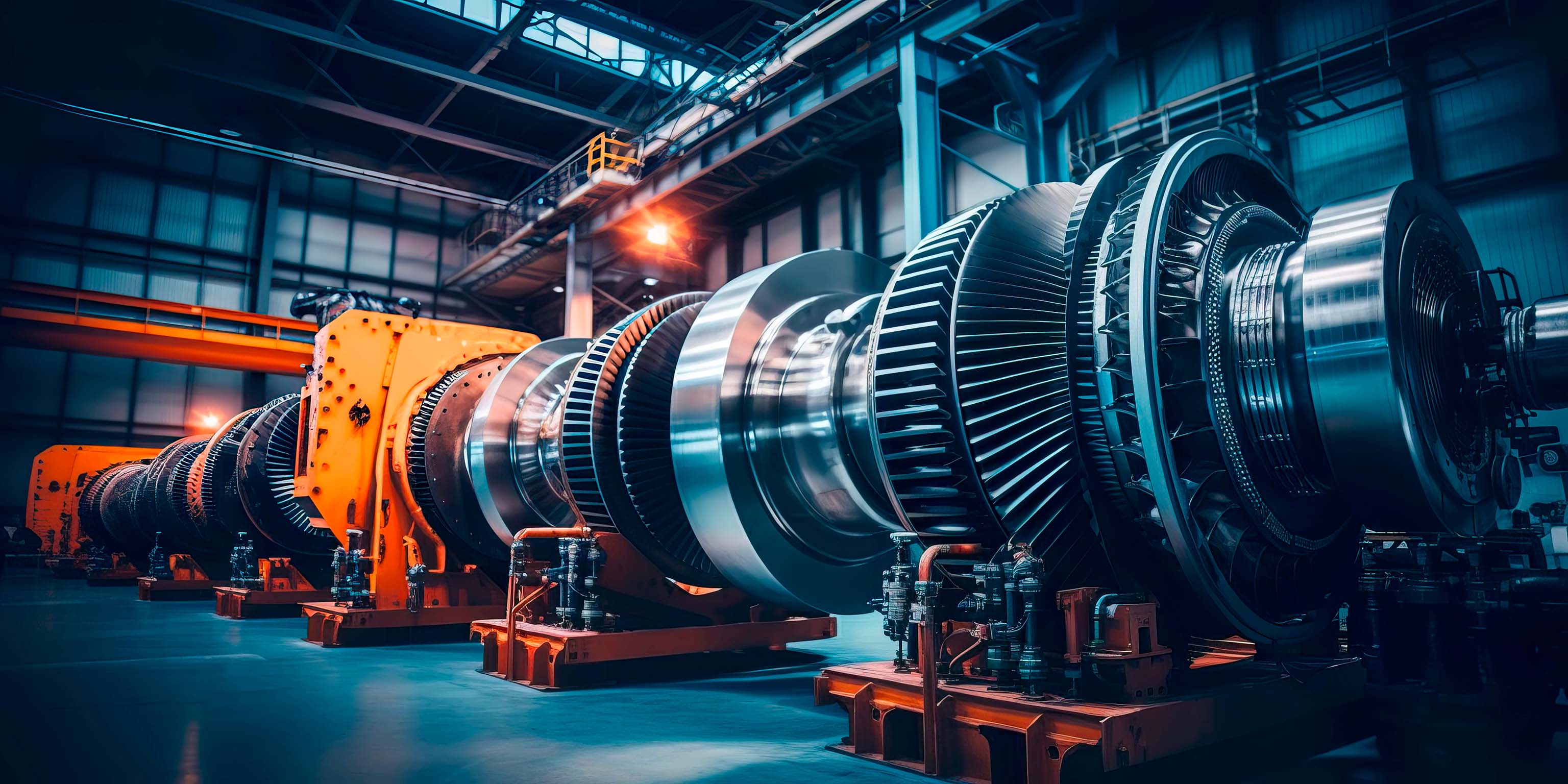 gas-turbine-power-plant-with-gas-turbines-operation-highlighting ...